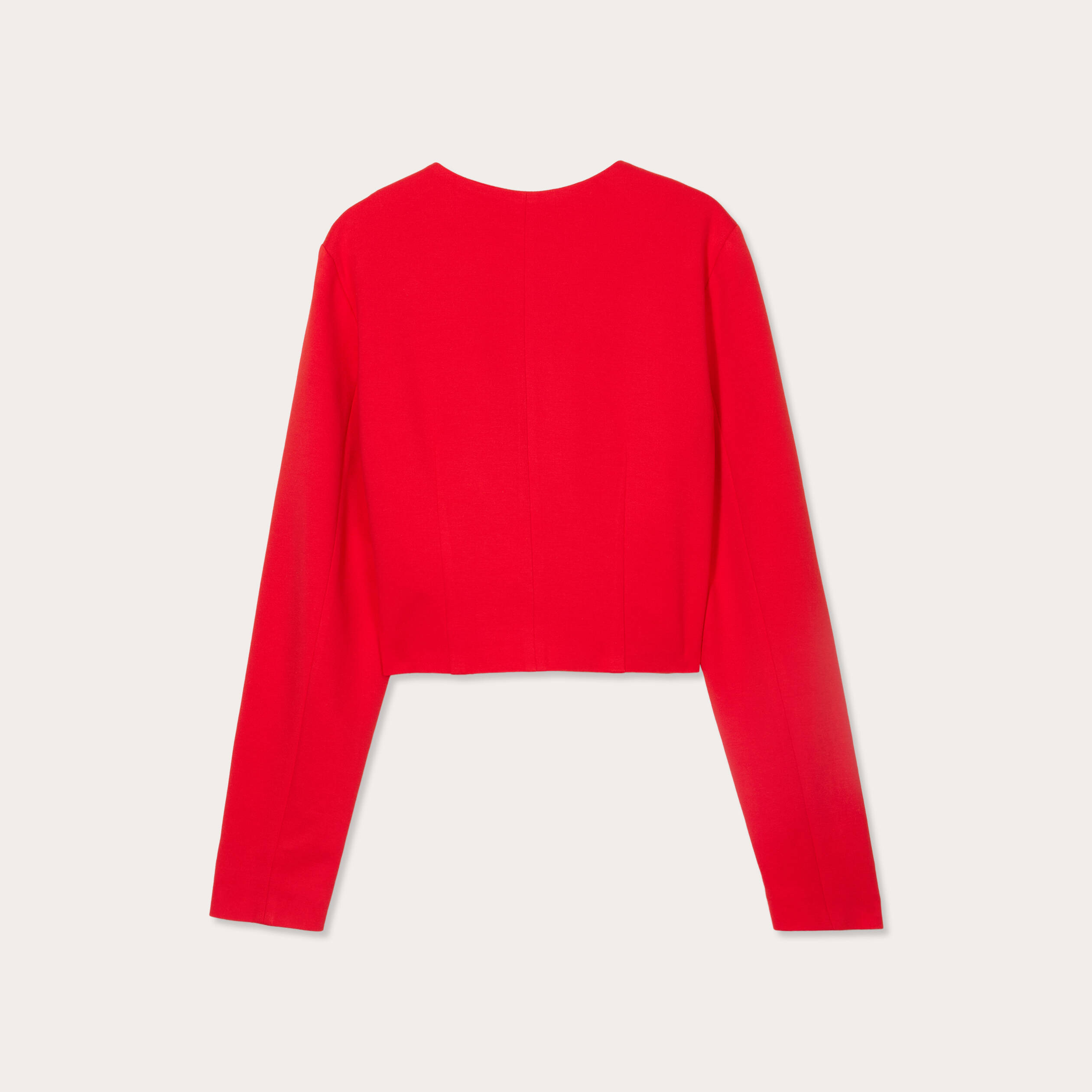 Veste droite avec col rond rouge femme | Vibs