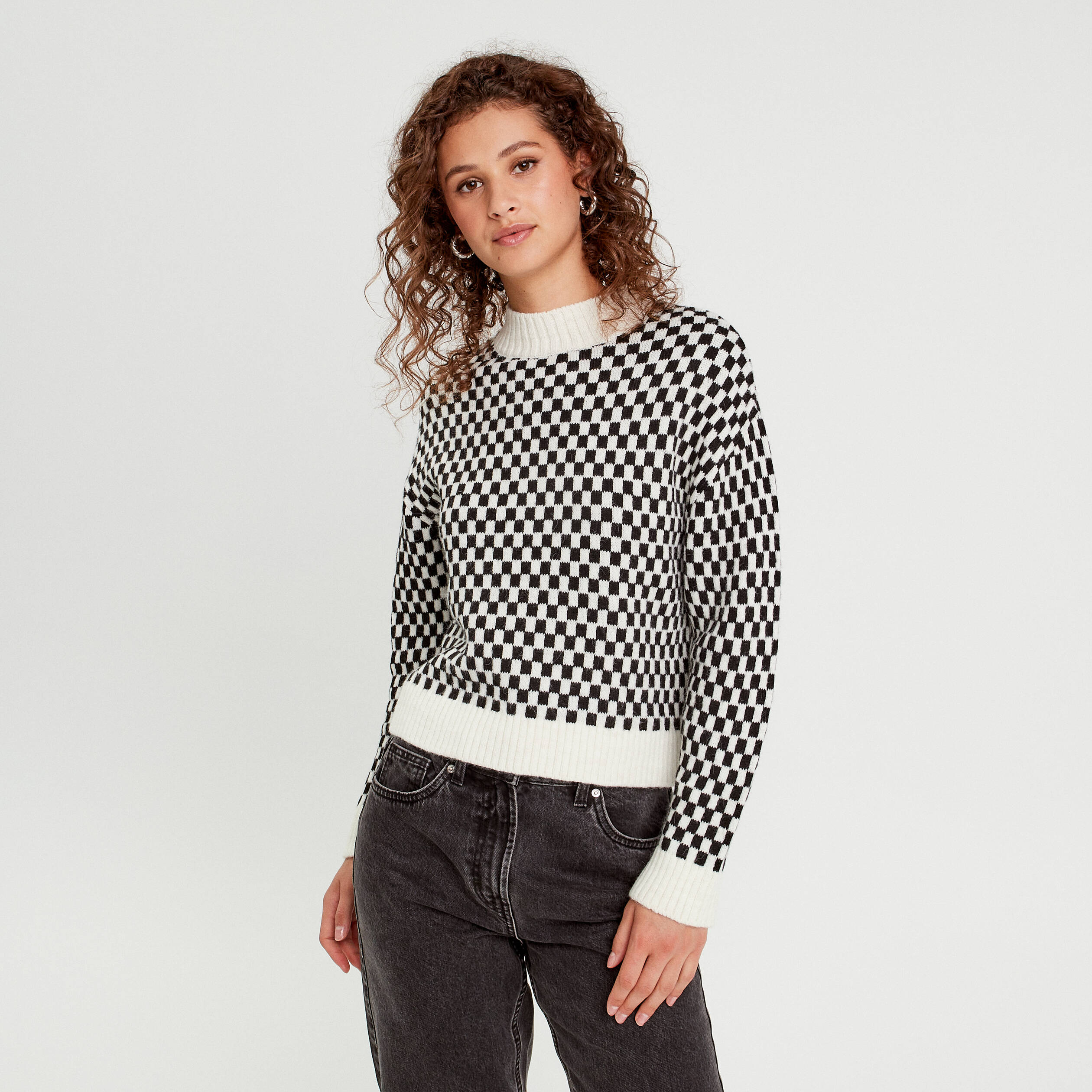 Pull col montant noir femme | Vibs