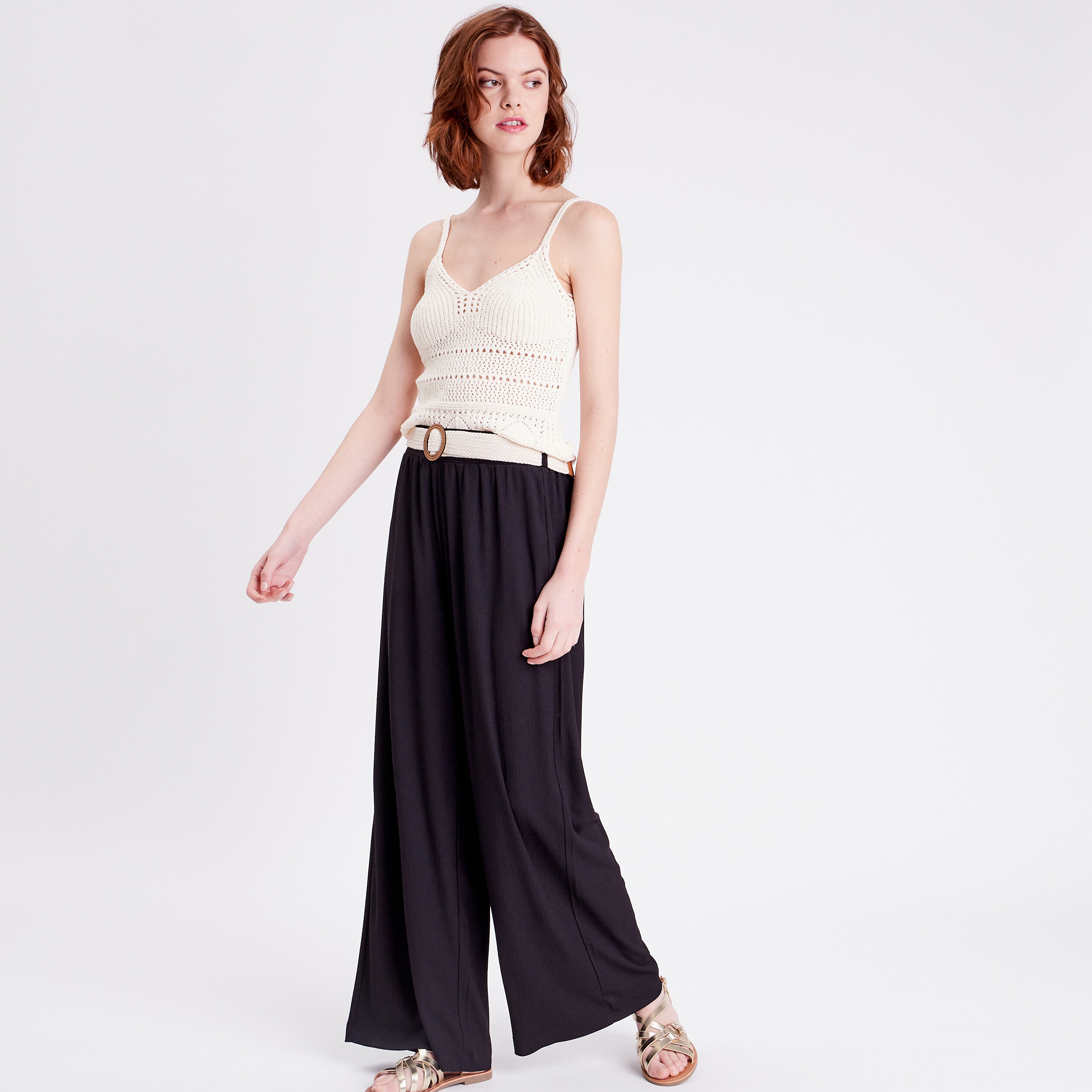 Débardeur pull crochet ecru femme | Vibs