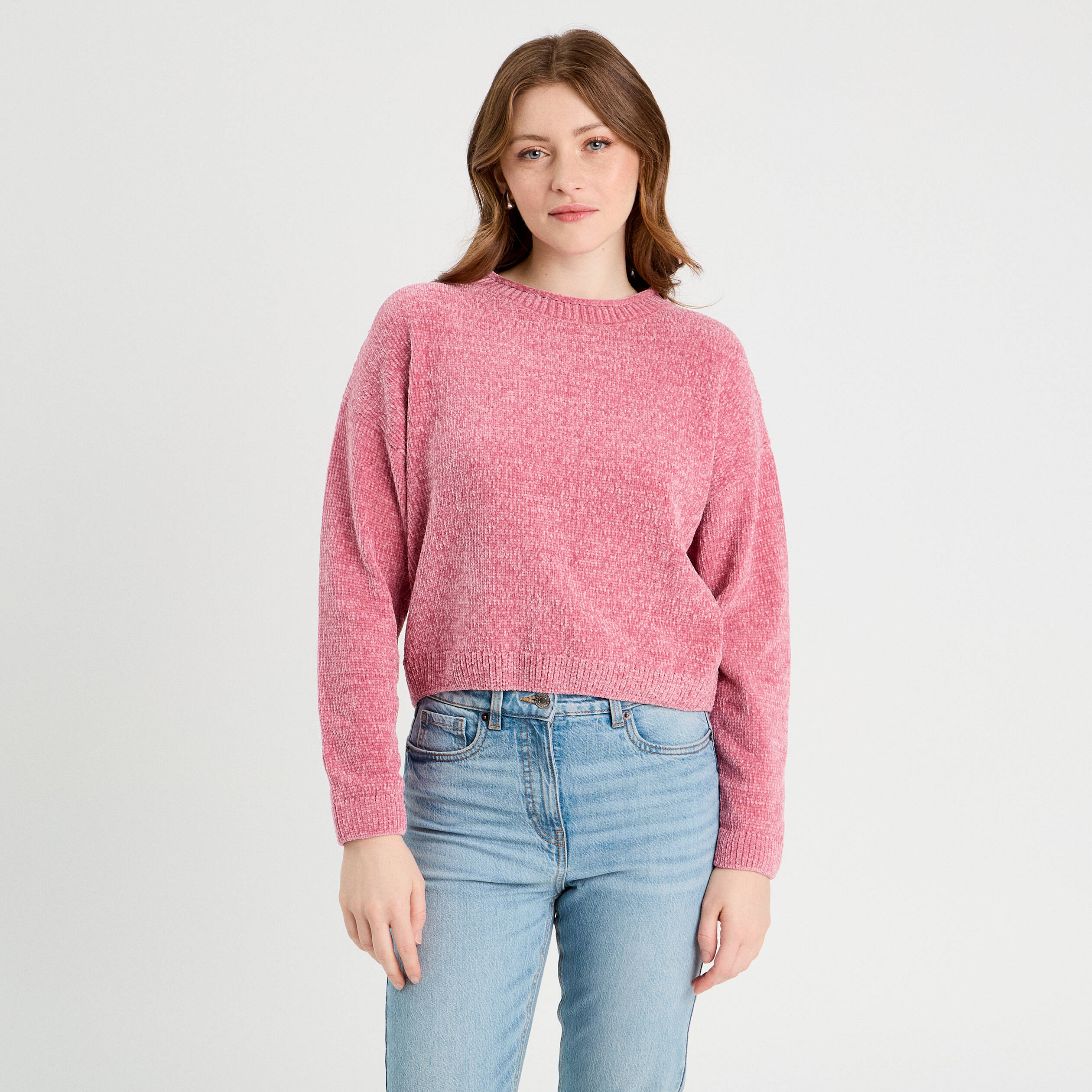Pull col montant rose femme | Vibs