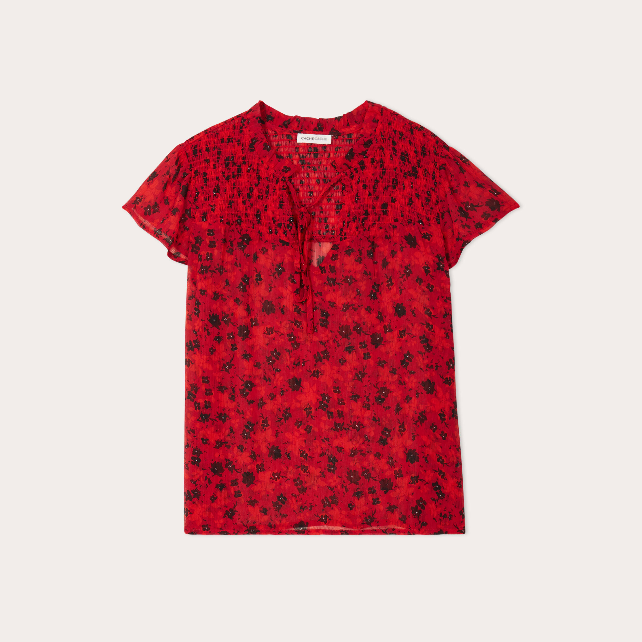 Blouse manches courtes rouge femme | Vibs