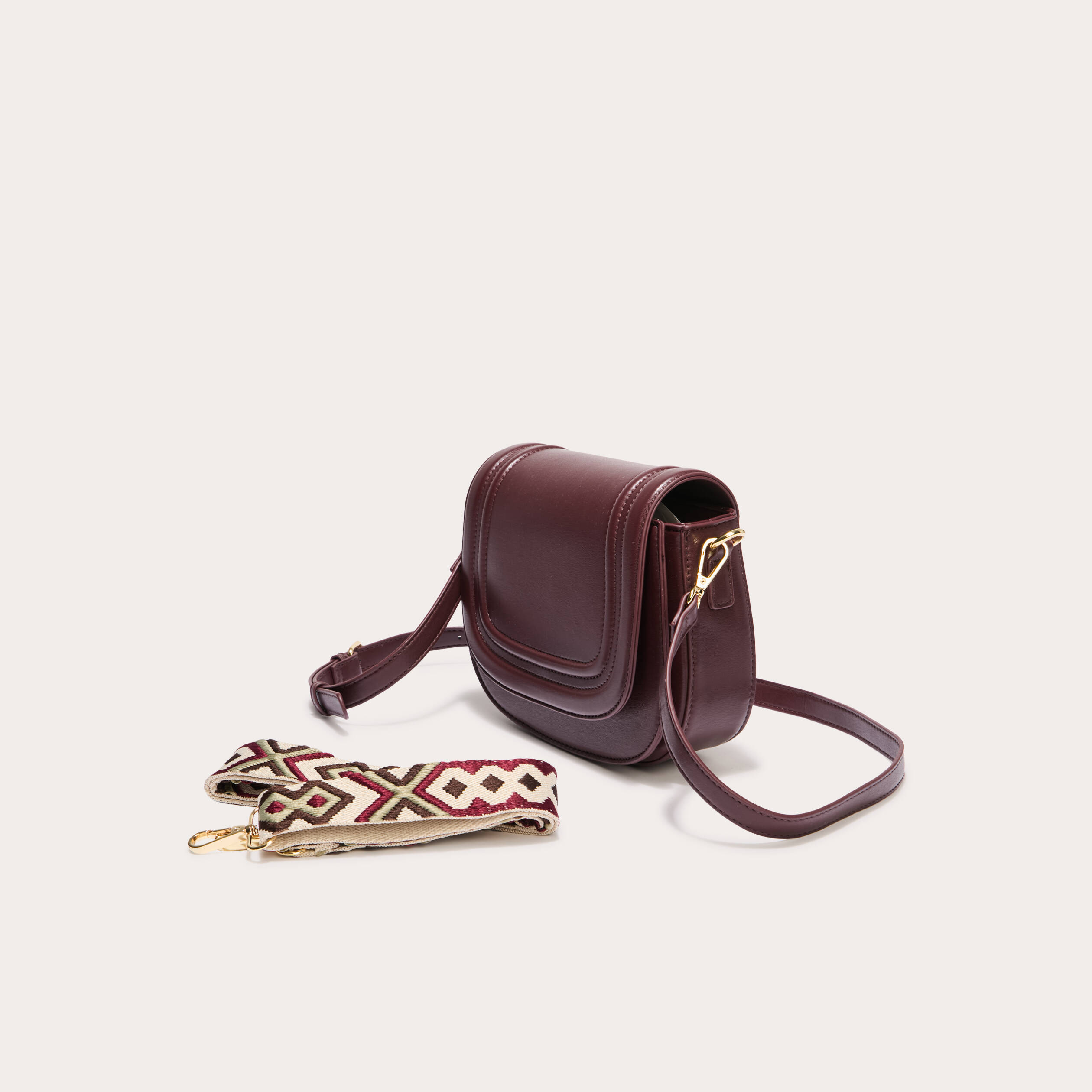 Sac arrondi bordeaux femme | Vibs