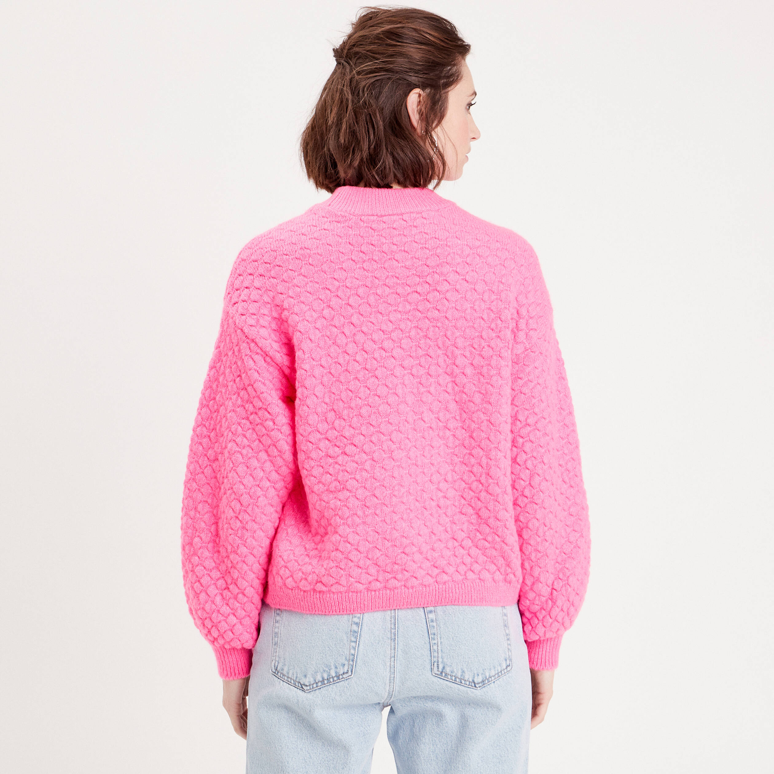 Pull col montant rose femme | Vibs