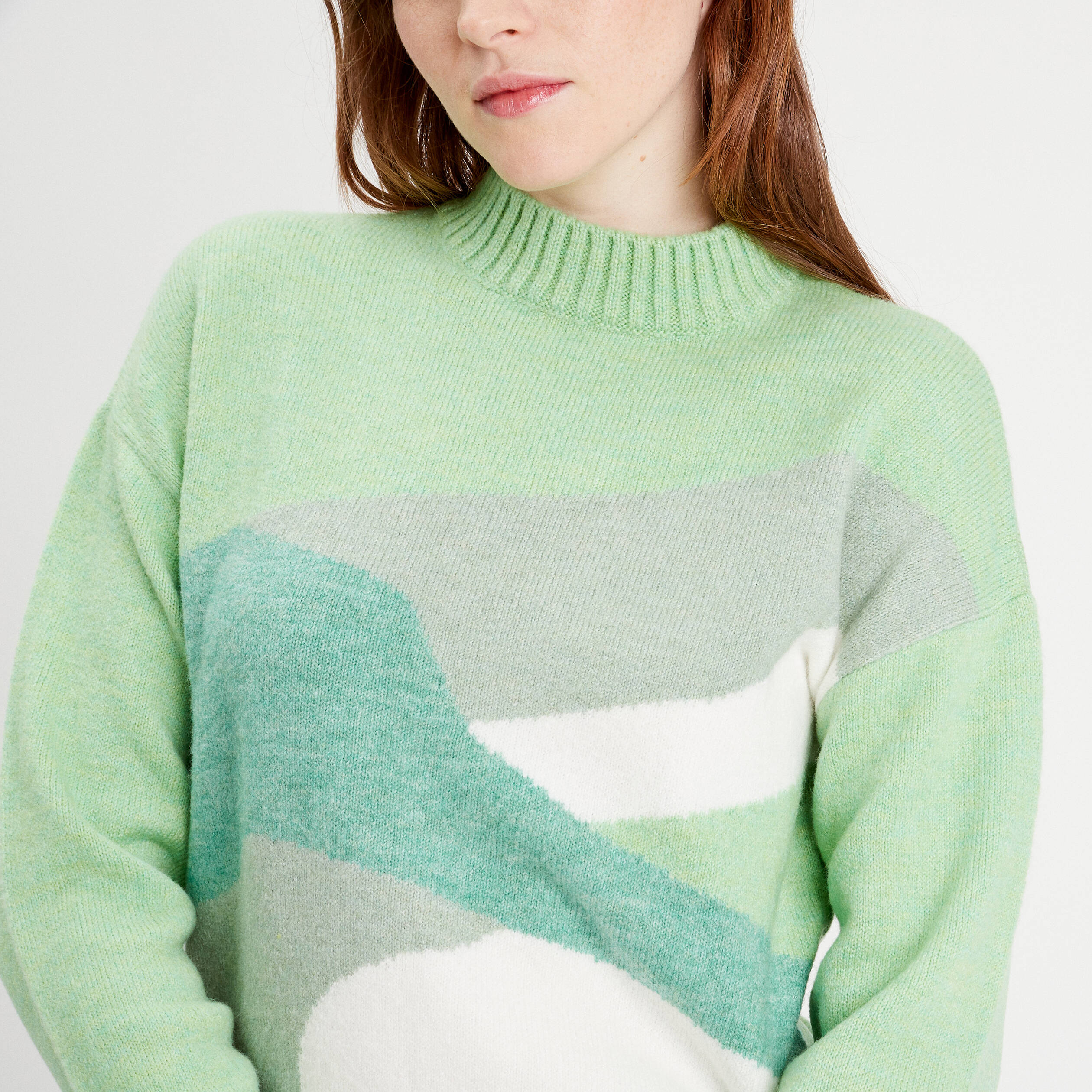 Pull col montant multicolore femme | Vibs