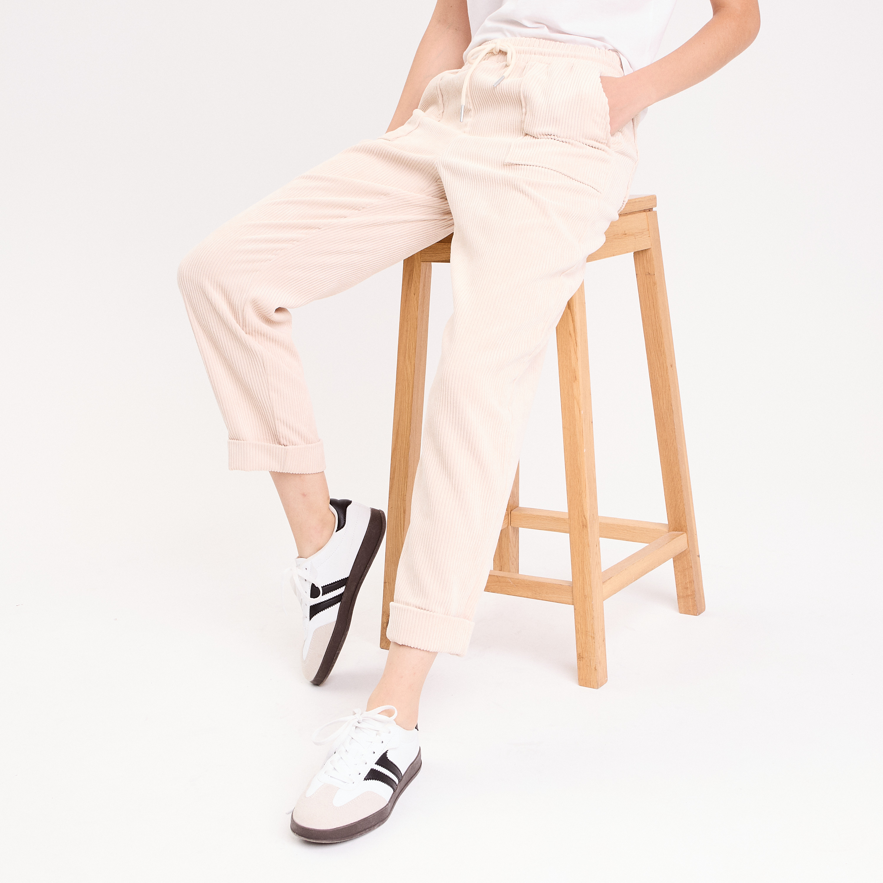 Pantalon jogging en velours sable femme | Vibs