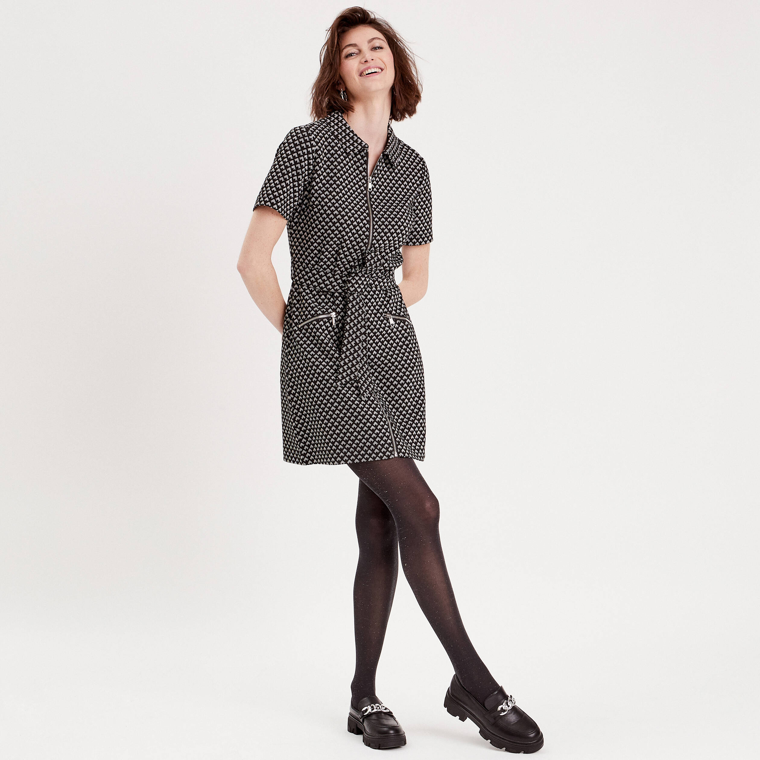 Robe droite zippée noir femme | Vibs