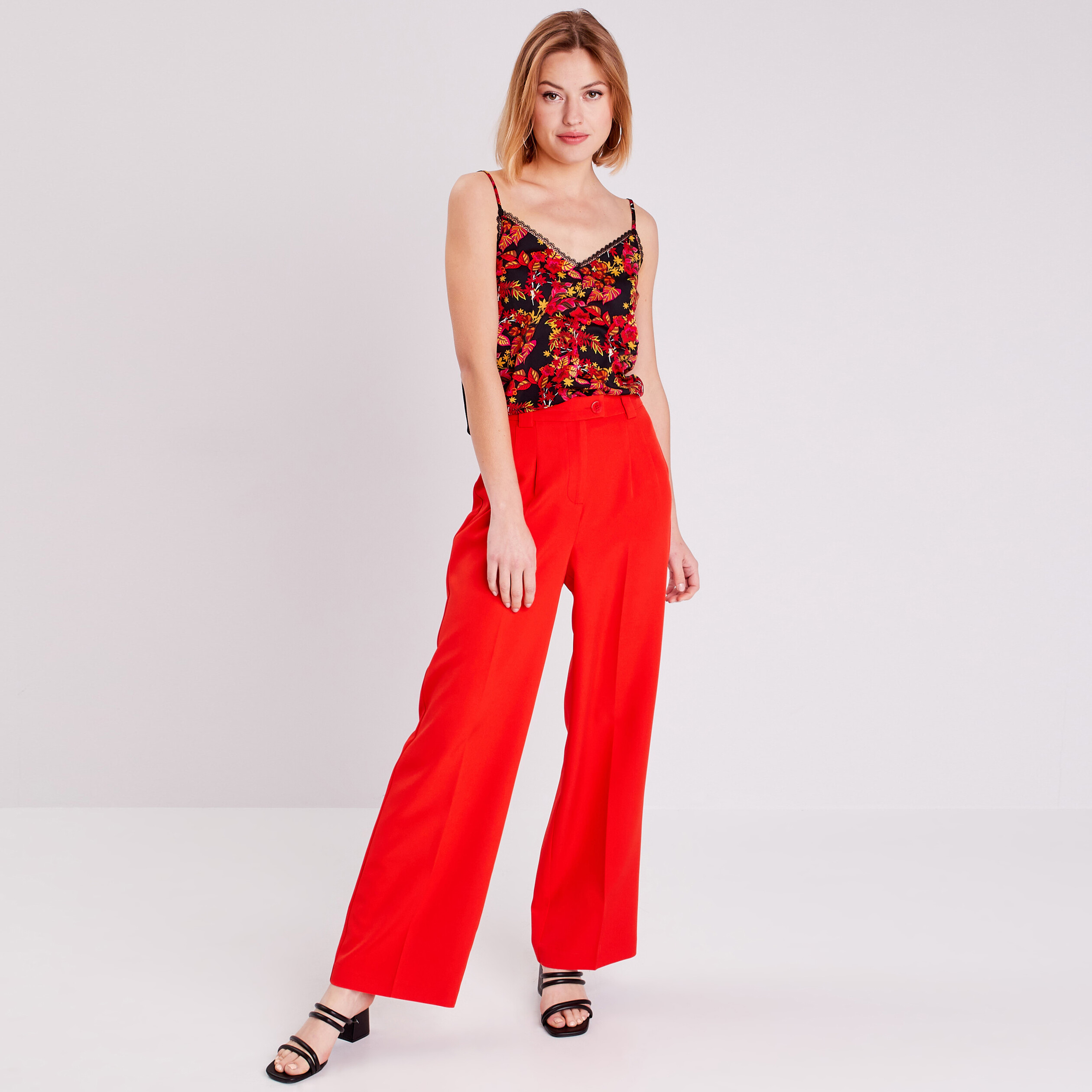 Pantalon bootcut rouge femme | Vibs