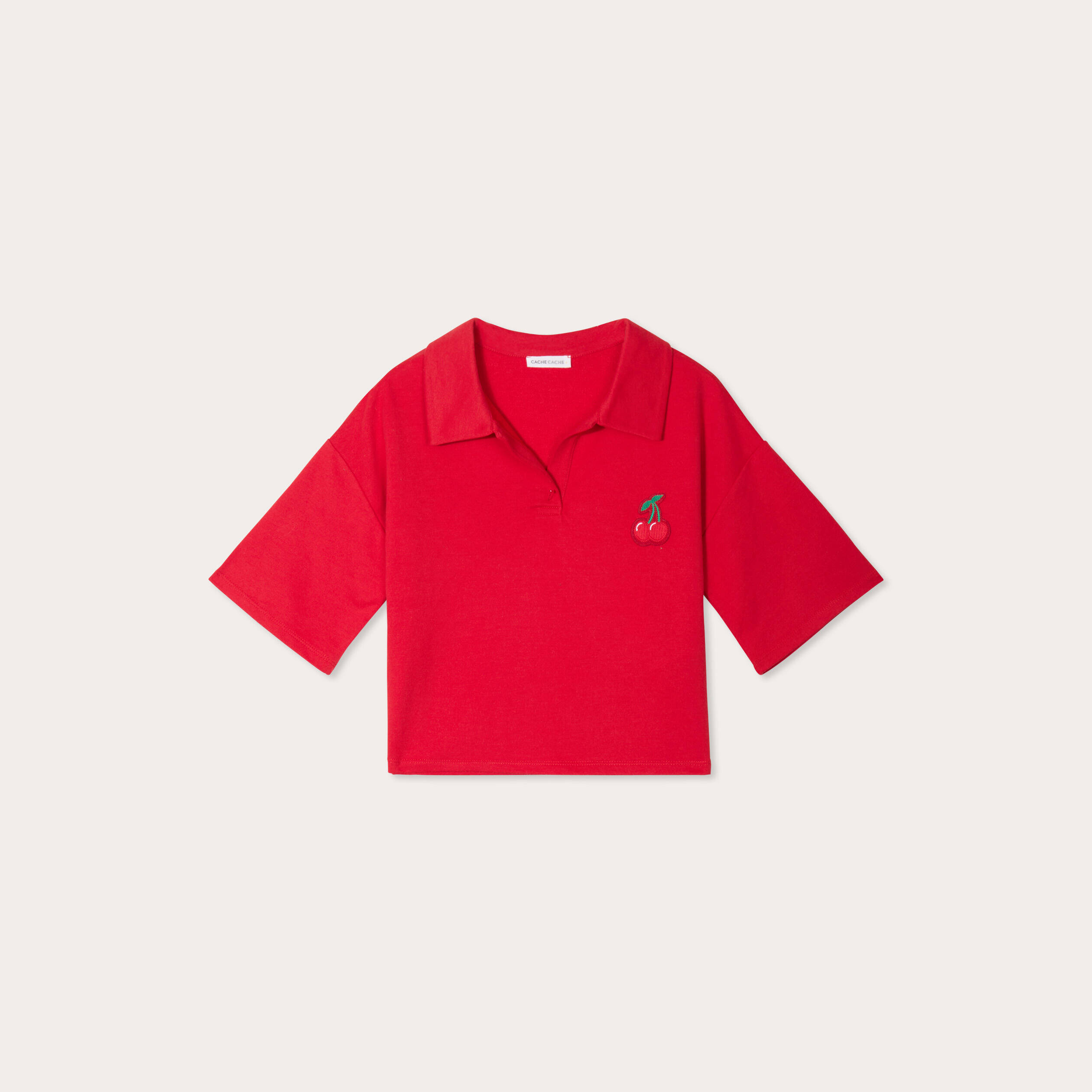 Polo avec patch brodé rouge femme | Vibs