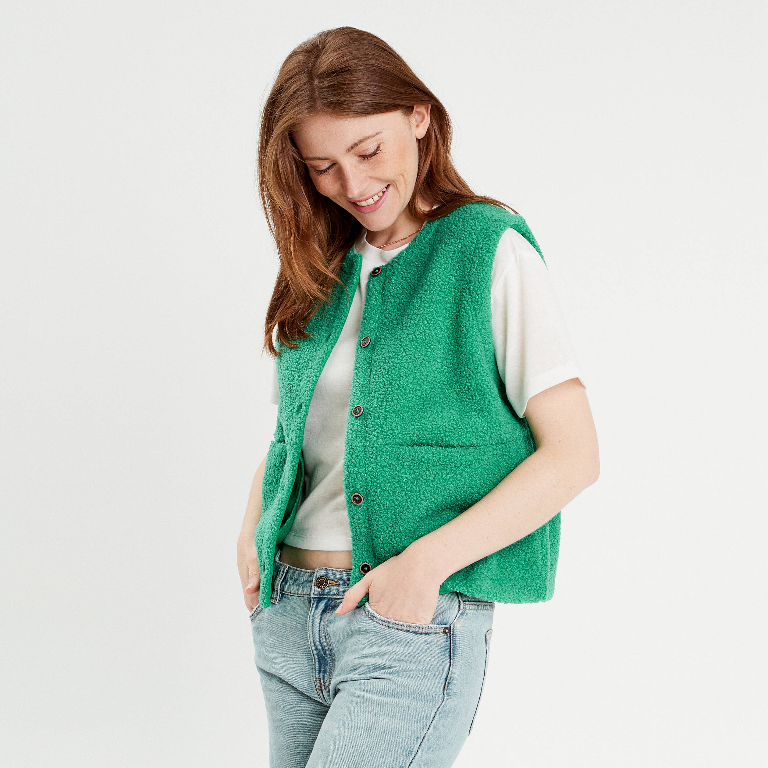 Gilet sans manches vert menthe femme | Vibs