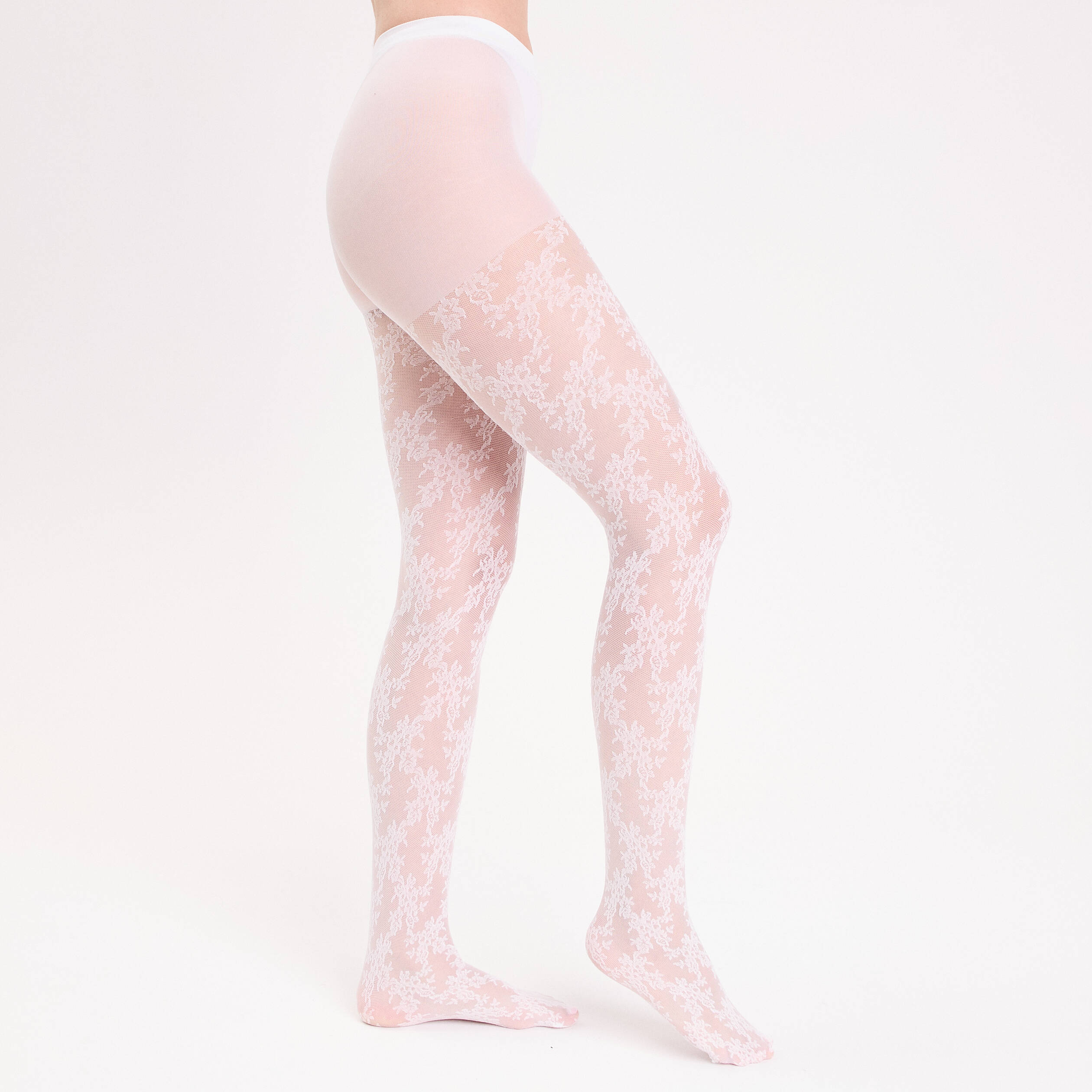 Collants aspect dentelle blanc femme | Vibs