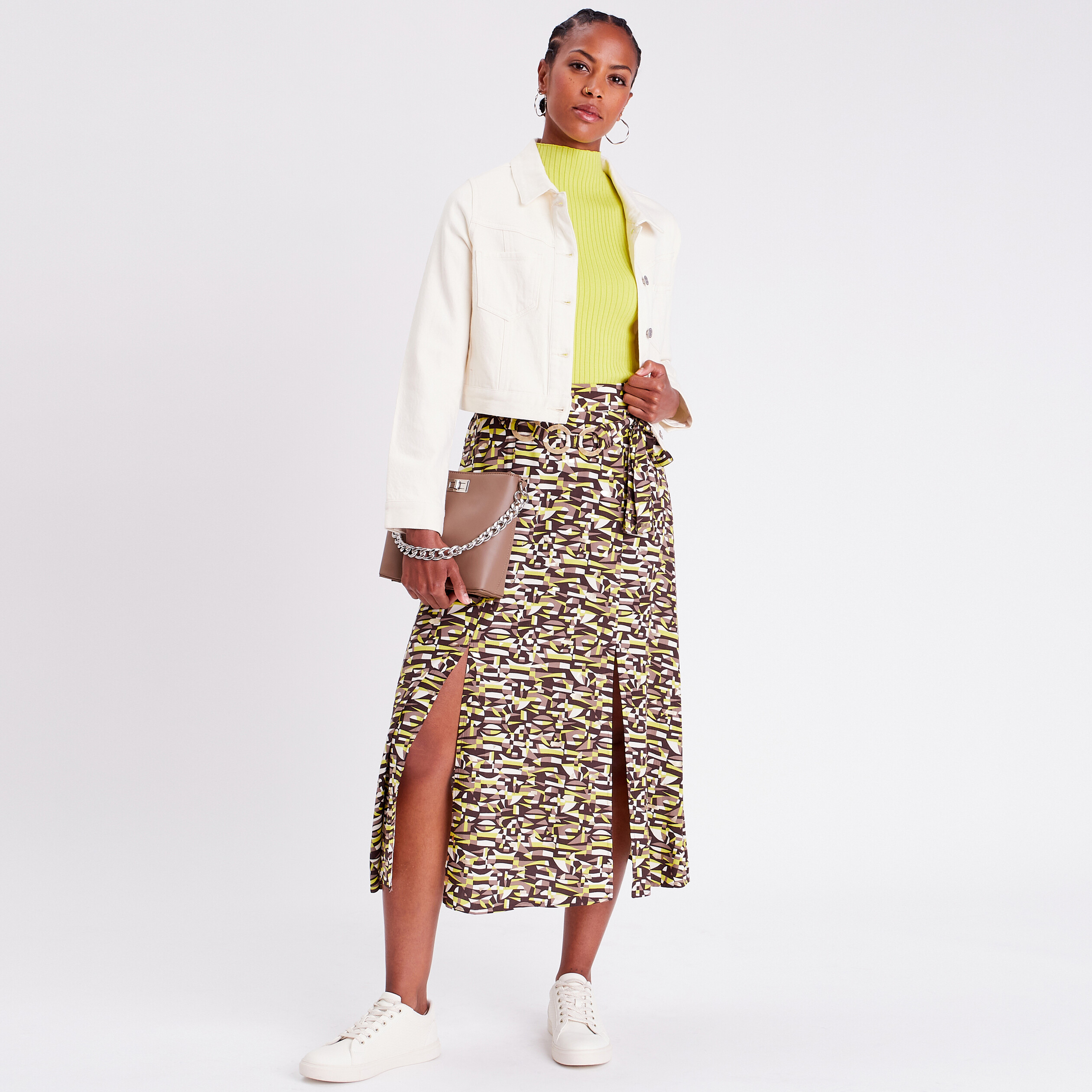 Débardeur pull col montant jaune citron femme | Vibs