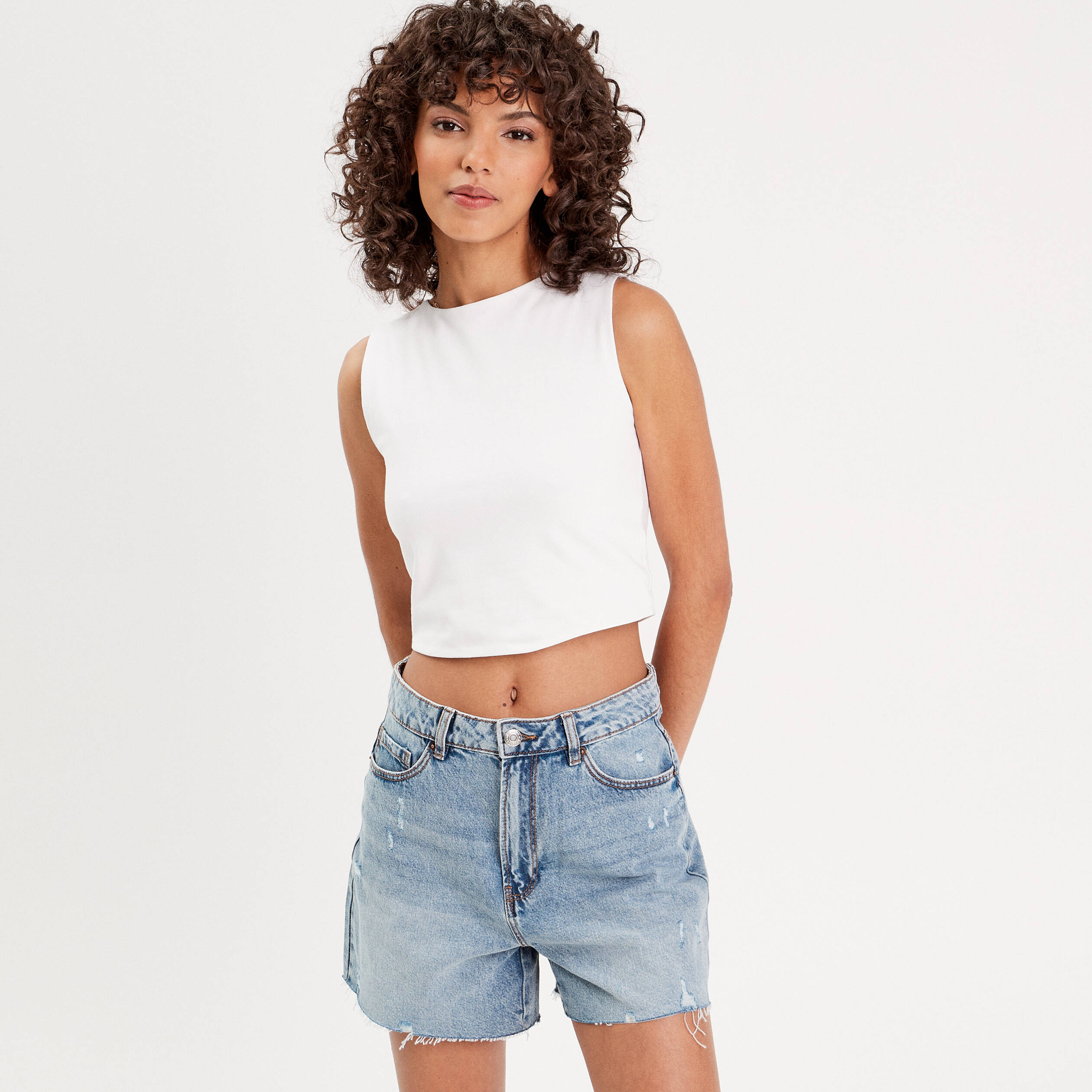 Débardeur cropped blanc femme | Vibs