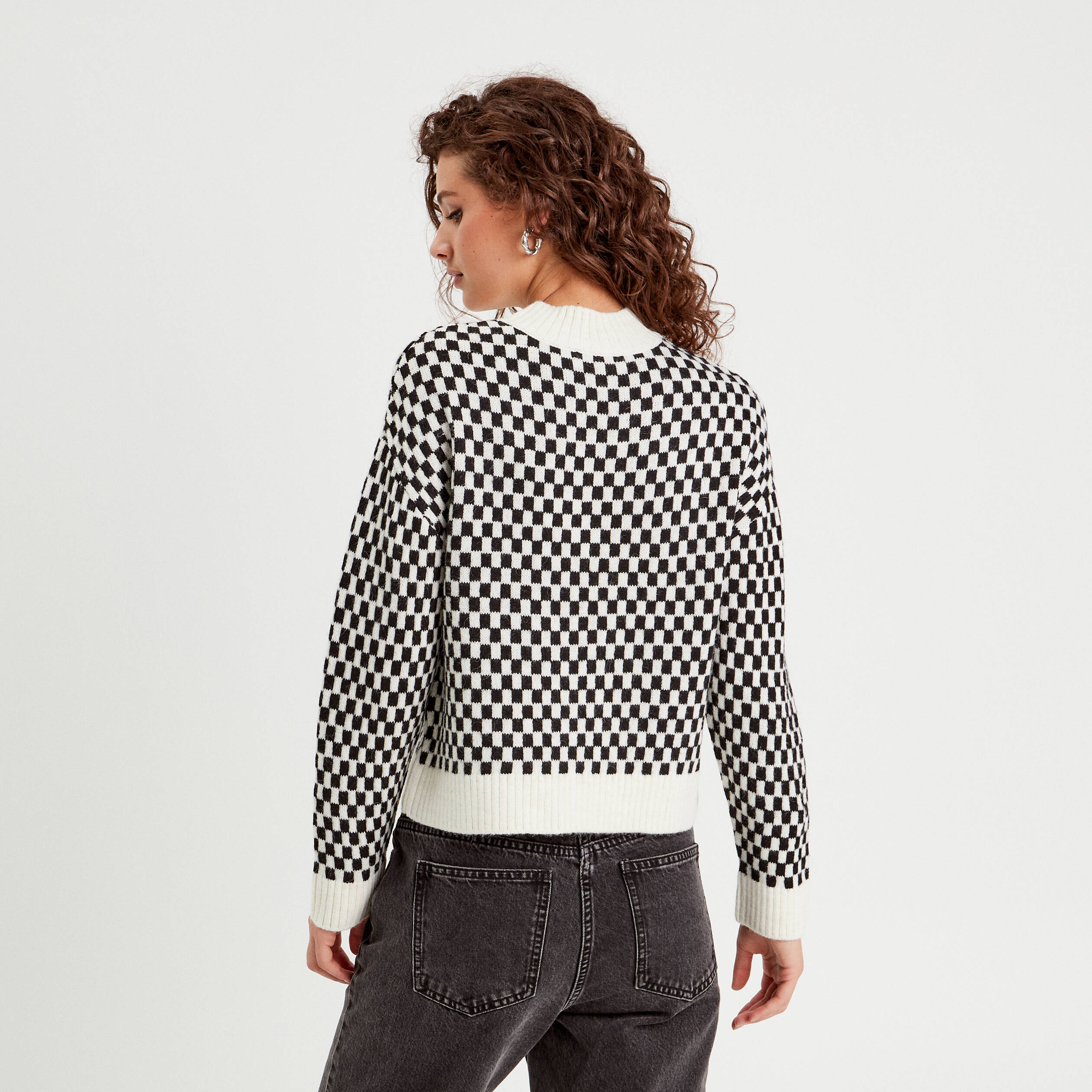 Pull col montant noir femme | Vibs