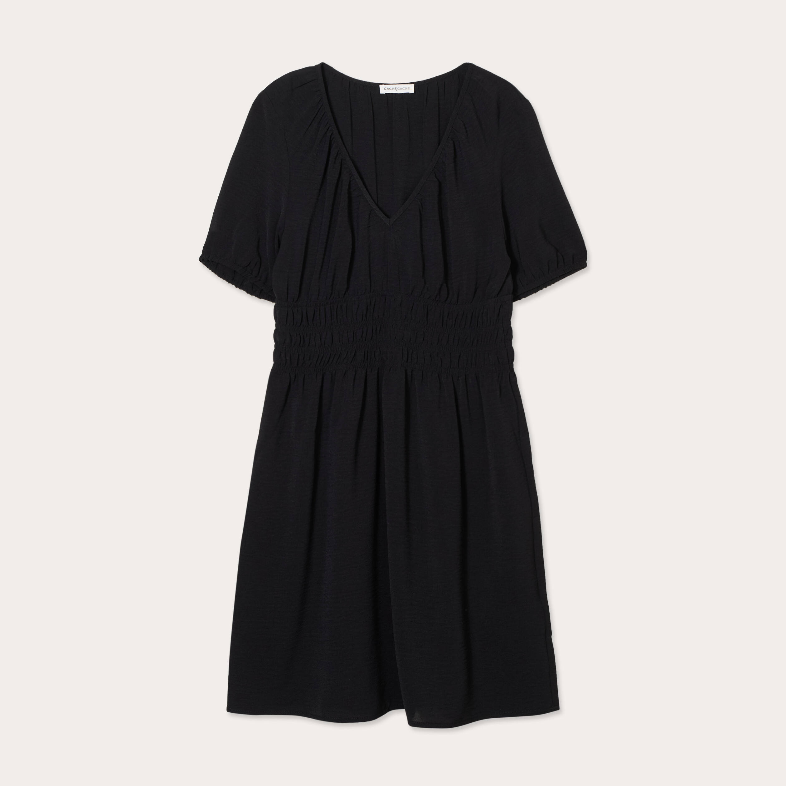 Robe évasée fluide noir femme | Vibs