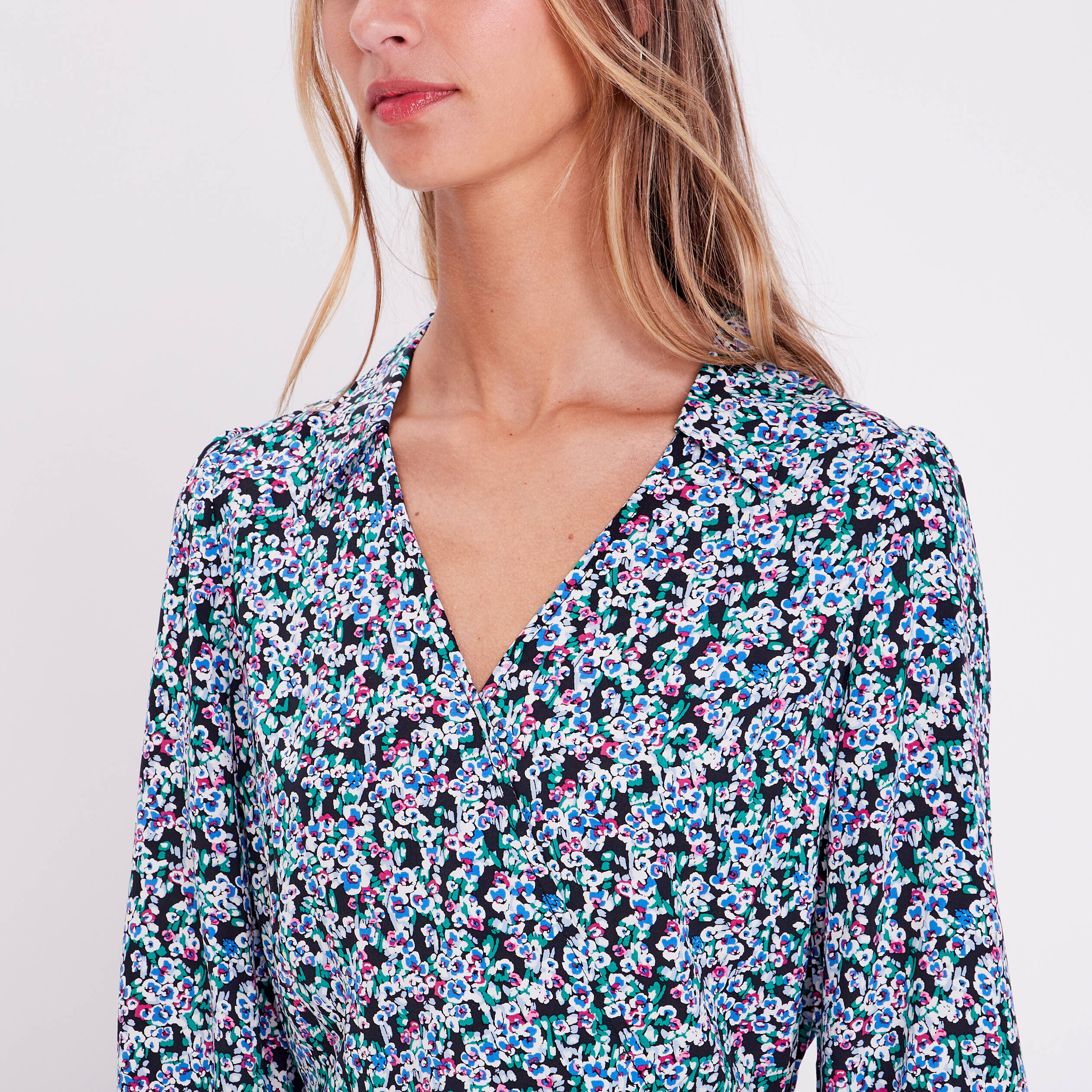 Robe évasée fluide noir femme | Vibs