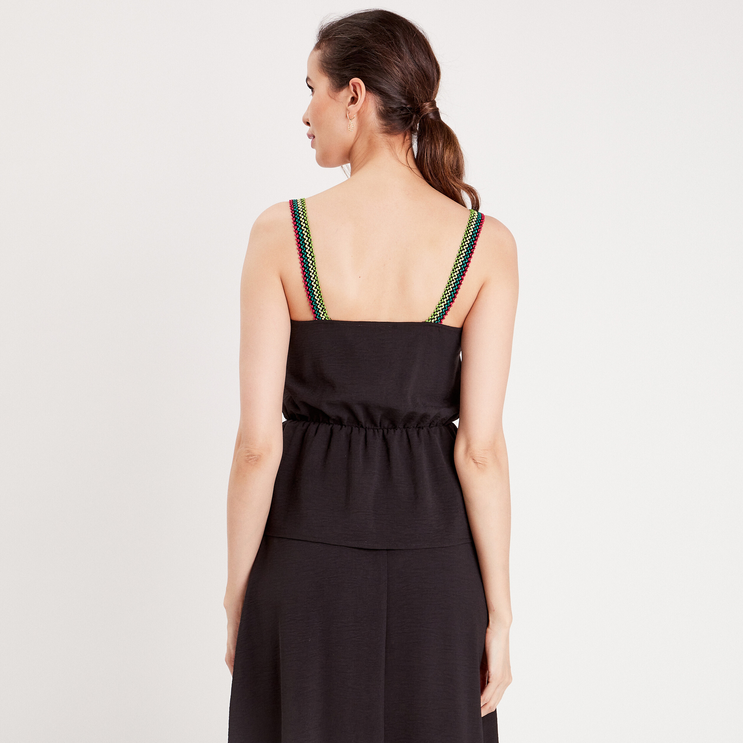 Débardeur élastiqué noir femme | Vibs