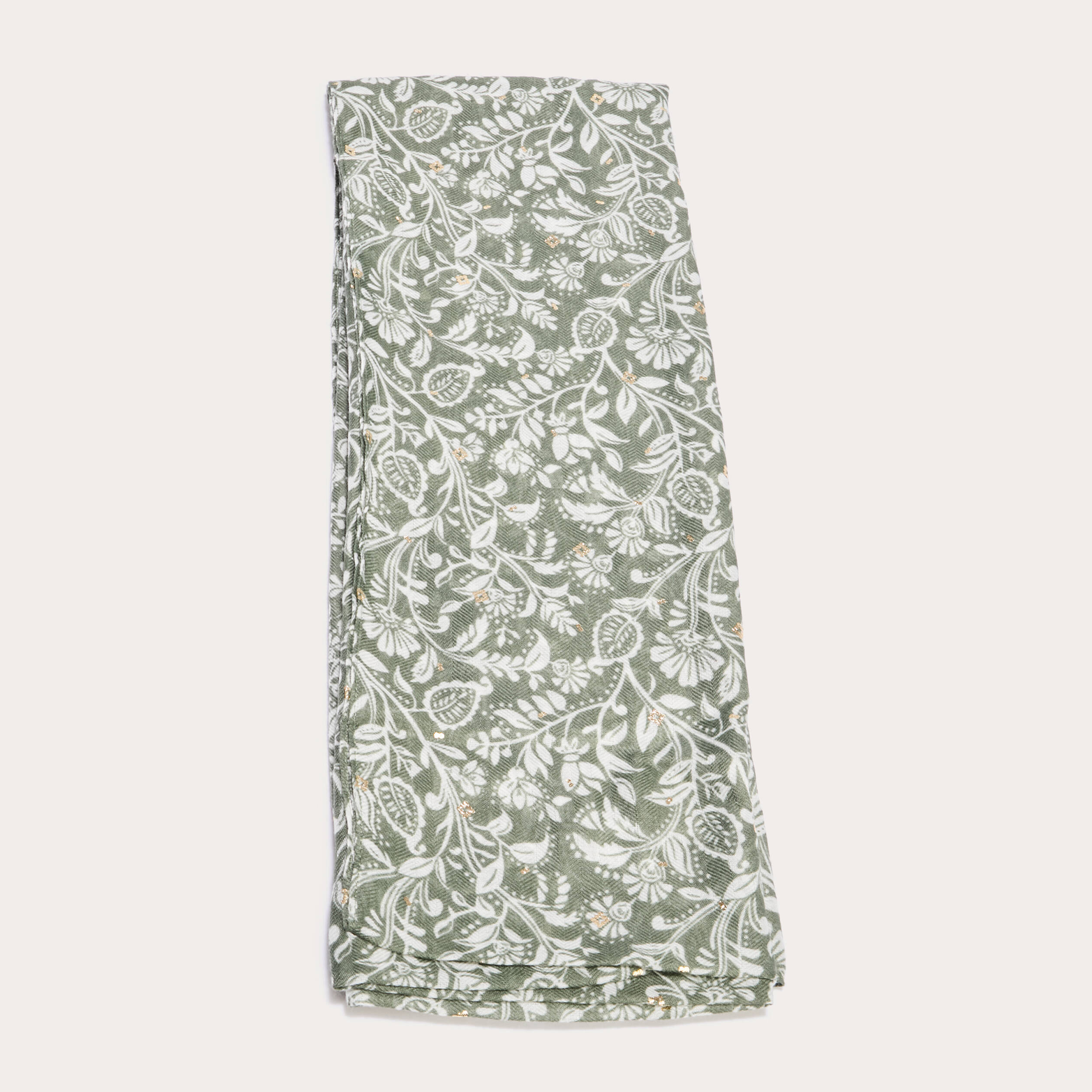 Foulard en polyester recyclé vert kaki femme | Vibs