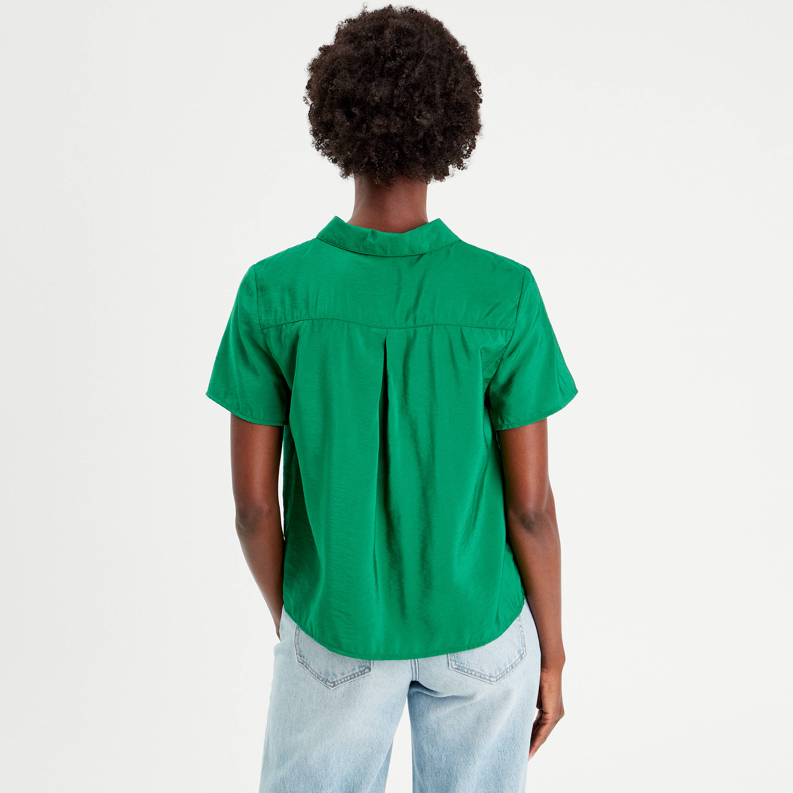 Chemise Manches Courtes Vert émeraude Femme Vibs